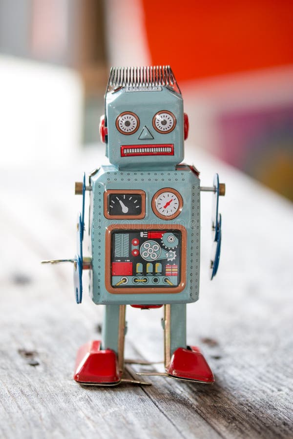 Robot Toy, Symbol for a Chatbot or Social Bot and Algorithms. Wood ...