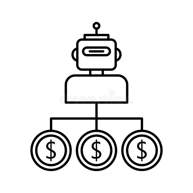 Robot trading stock illustration. Illustration of laptop - 27047134