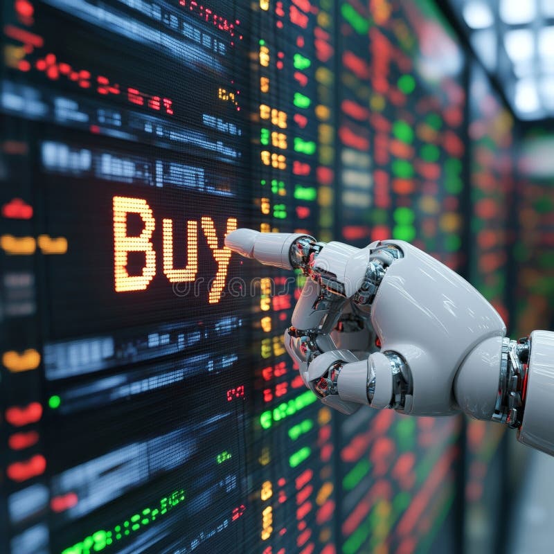 Robot Trading stock illustration. Illustration of hand - 335539732