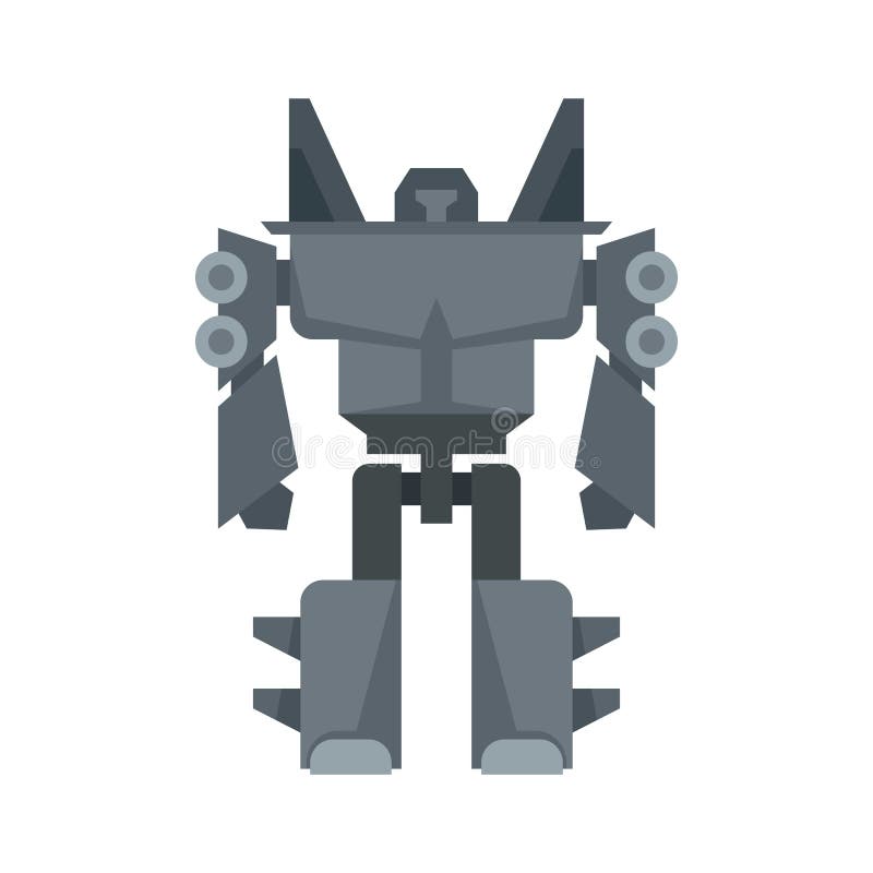 Robot Transformer Icon Flat Isolated Vector Stock Vector - Illustration ...