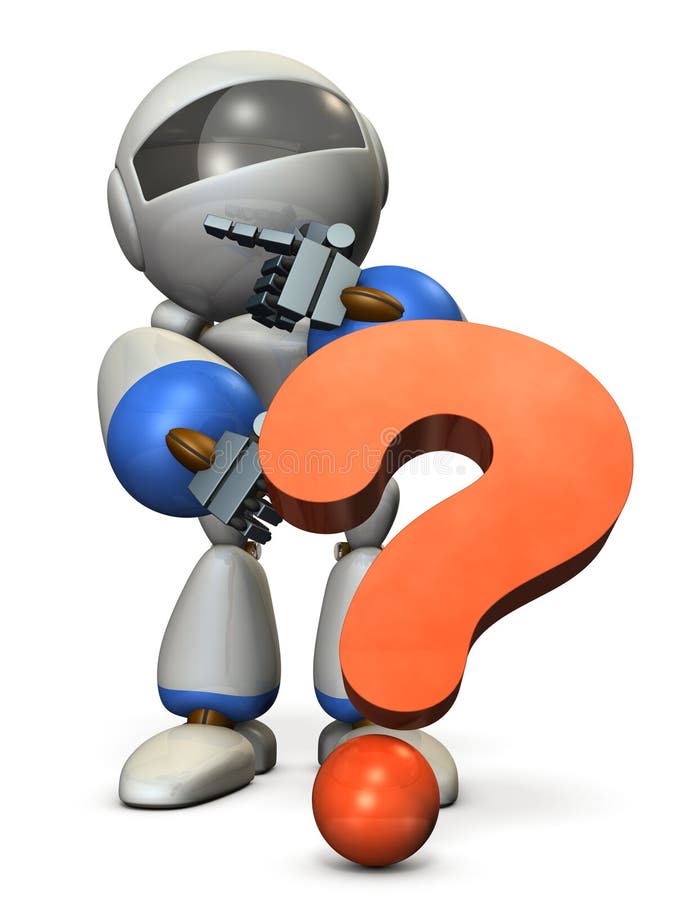 The Robot is Trying To Solve the Doubt. Stock Illustration ...