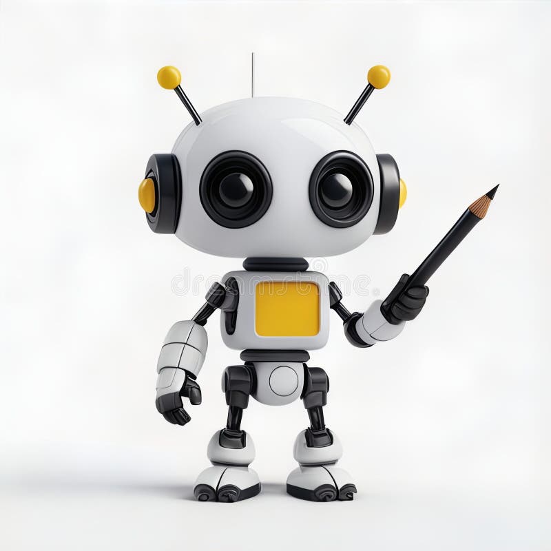 Smart robot can draw stock illustration. Illustration of device - 317202521