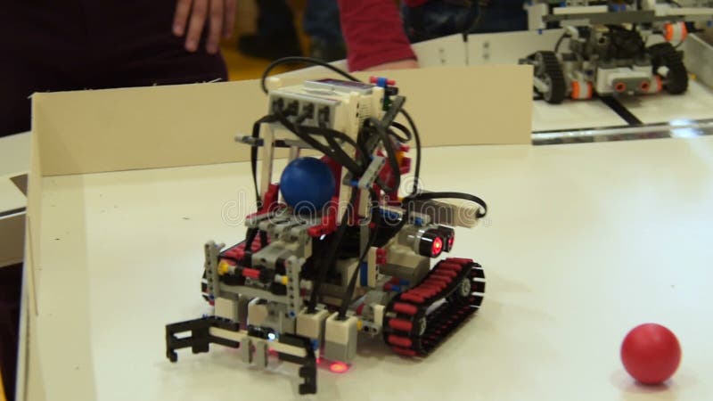 Challenging Robot Ball Collector. School Project Stock Video - Video of ...