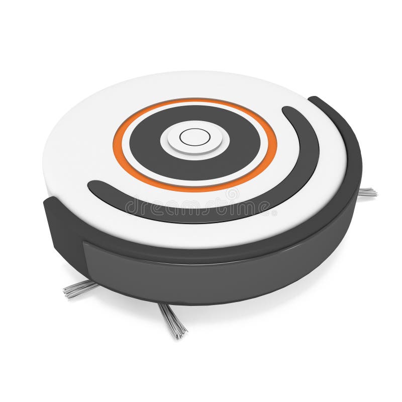 Robot vacuum cleaner 3d stock illustration. Illustration of household ...
