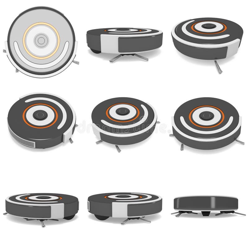 Robot vacuum cleaner 3d stock illustration. Illustration of innovation ...