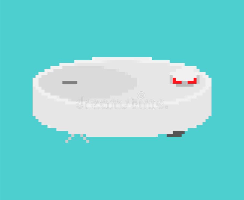 Robot Vacuum Cleaner Pixel Art. 8 Bit Vector Illustration Stock Vector ...