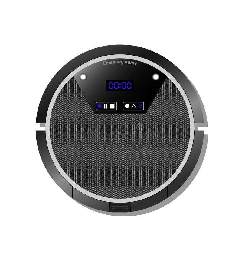 Robot Vacuum Cleaner with a Touch Screen. View from Above Stock Vector ...
