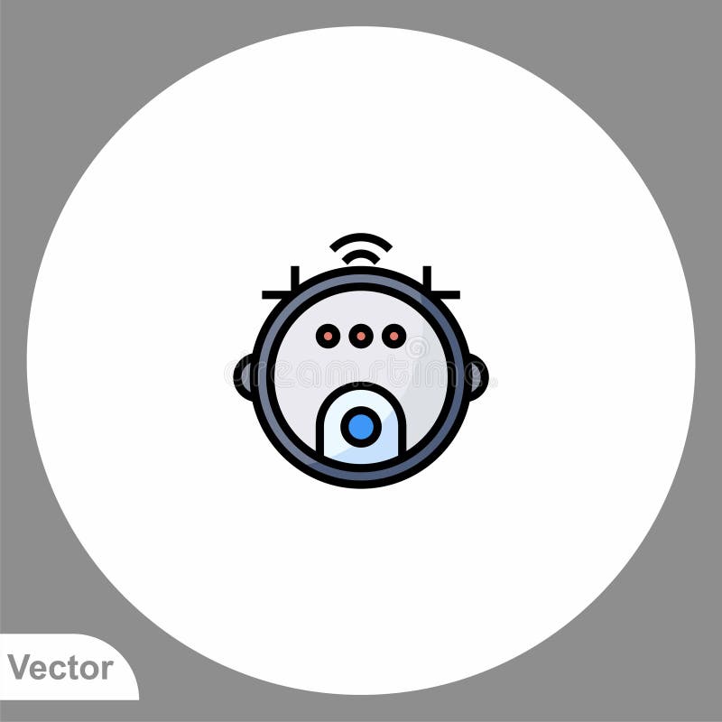 Robot Vacuum Cleaner Vector Icon Sign Symbol Stock Vector ...