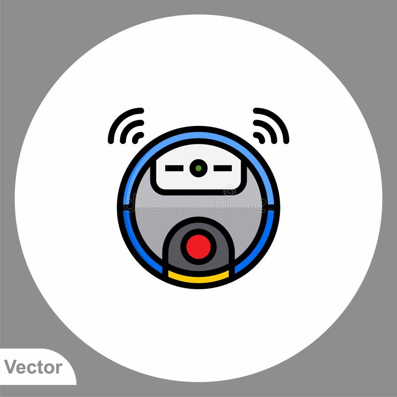 Robot Vacuum Cleaner Vector Icon Sign Symbol Stock Vector ...