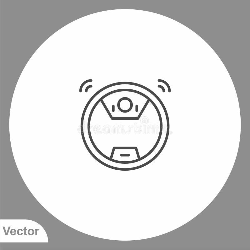 Robot Vacuum Cleaner Vector Icon Sign Symbol Stock Vector ...