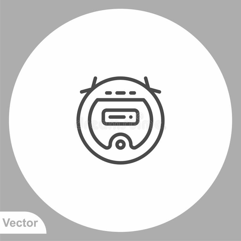 Robot Vacuum Cleaner Vector Icon Sign Symbol Stock Vector ...