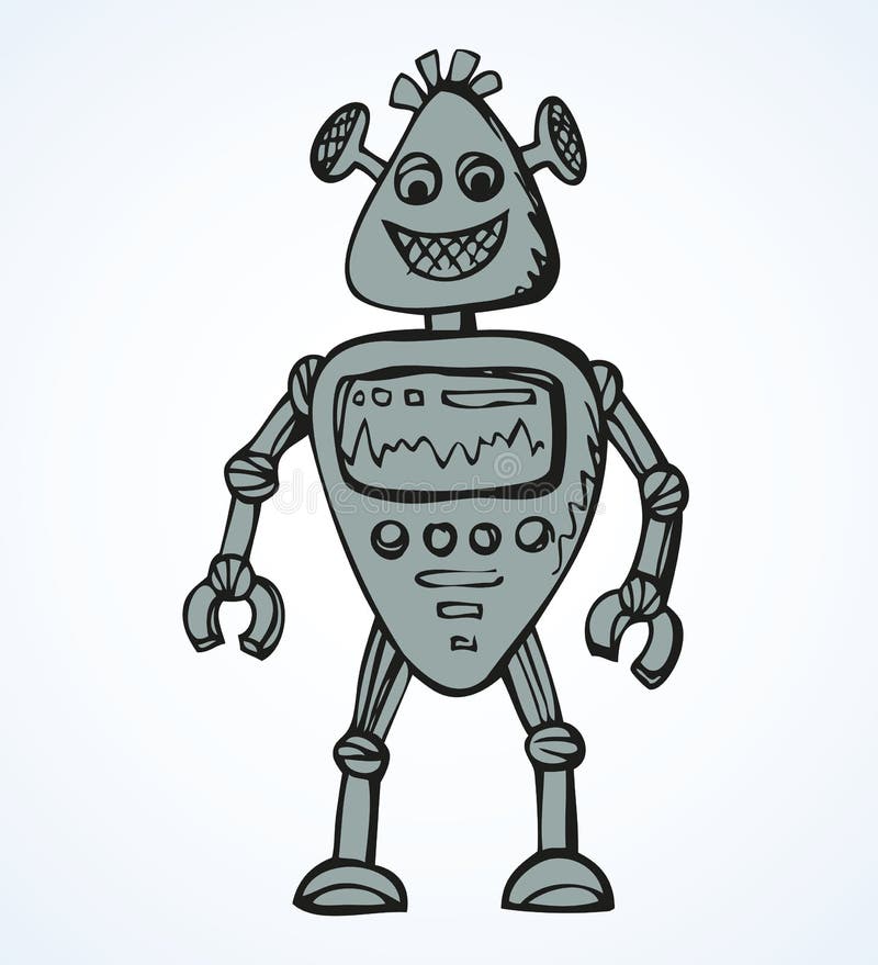 Robot. Vector drawing stock vector. Illustration of drawing - 78196653
