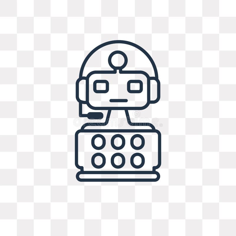 Robot Vector Icon Isolated on Transparent Background, Linear Rob Stock ...
