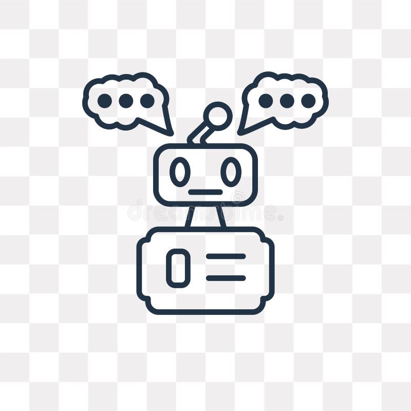 Robot Vector Icon Isolated on Transparent Background, Linear Rob Stock ...