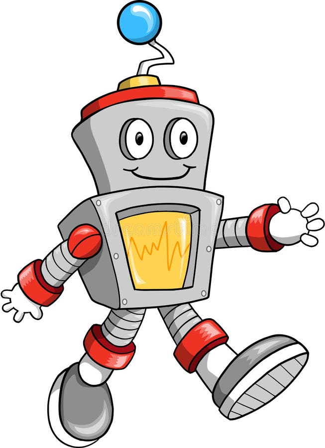 Robot Vector Illustration stock vector. Illustration of action - 10009583