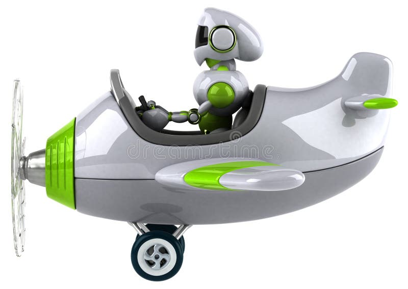 Robot verde - ejemplo 3D stock de ilustración. Ilustración de ciencia ...