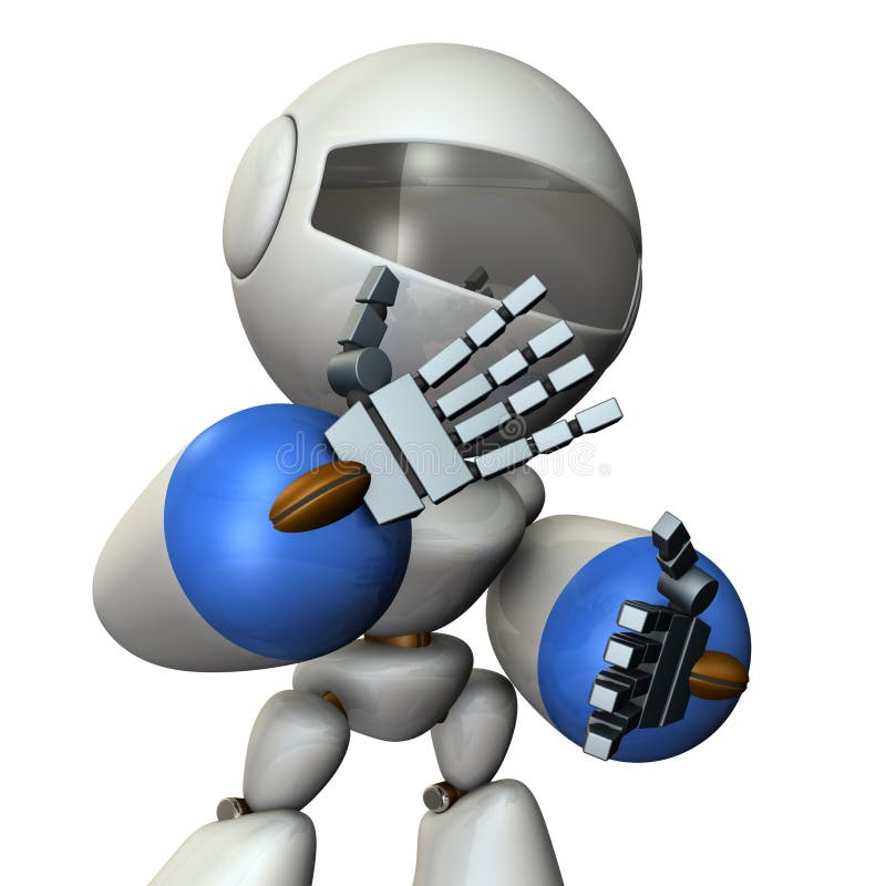 The robot is very shy. stock illustration. Illustration of abstract ...