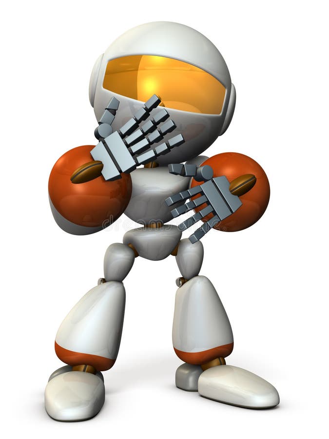 The robot is very shy. stock illustration. Illustration of abstract ...