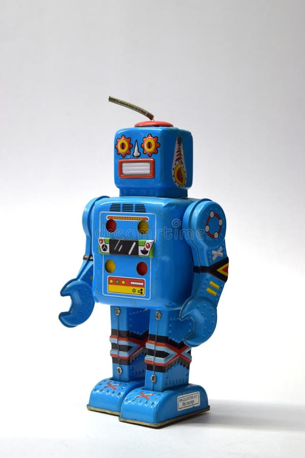 Robot, Vintage Toys and Character. Ink Drawing. Stock Image - Image of ...