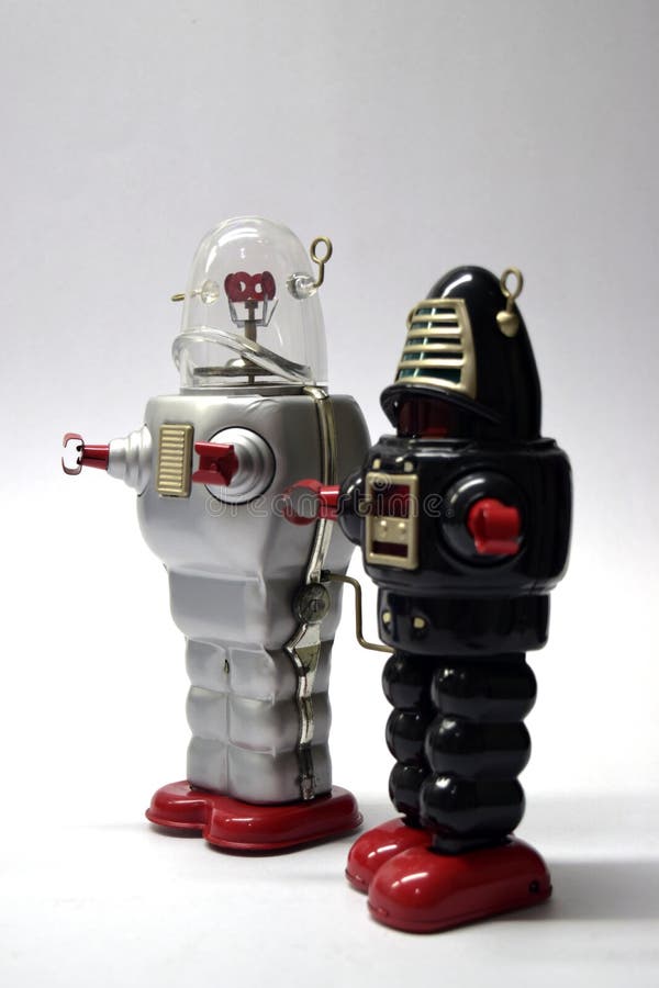 Robot vintage toy close up editorial stock image. Image of childhood ...