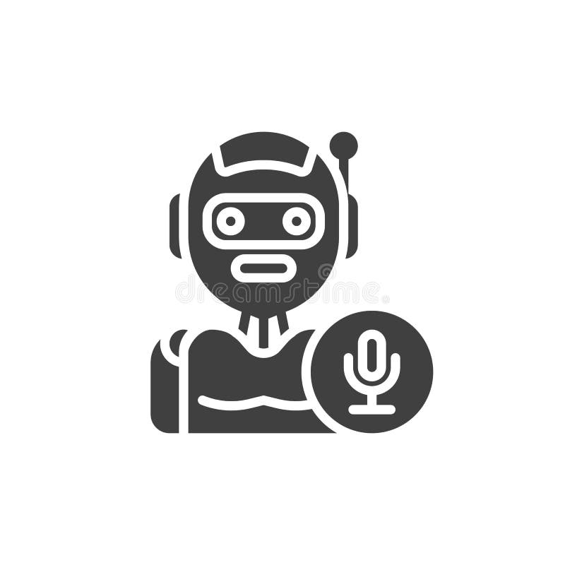 Robot Voice Control Vector Icon Stock Vector - Illustration of vector ...