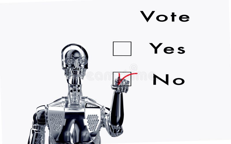 Robot is Voting with a Virtual Click Stock Illustration - Illustration ...