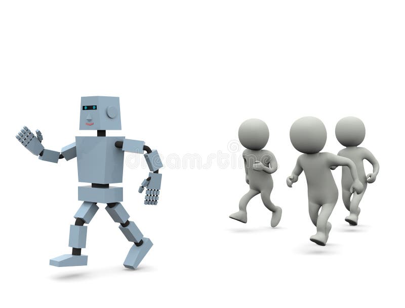 Robot vs Human stock illustration. Illustration of stronger - 220258929