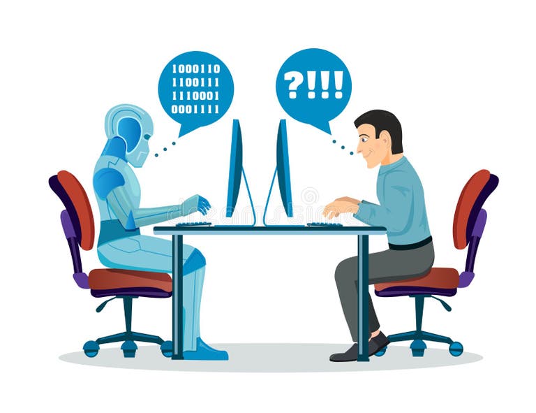 Man Vs Computer Stock Illustrations – 344 Man Vs Computer Stock ...