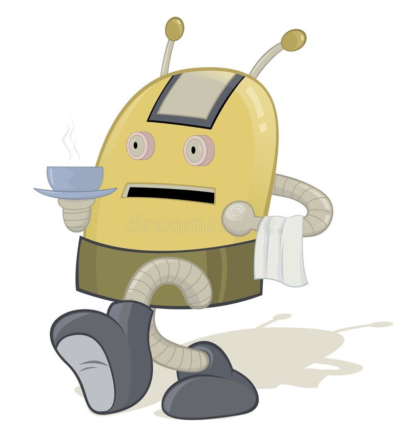 Cartoon Robot Waiter Stock Illustrations – 426 Cartoon Robot Waiter ...