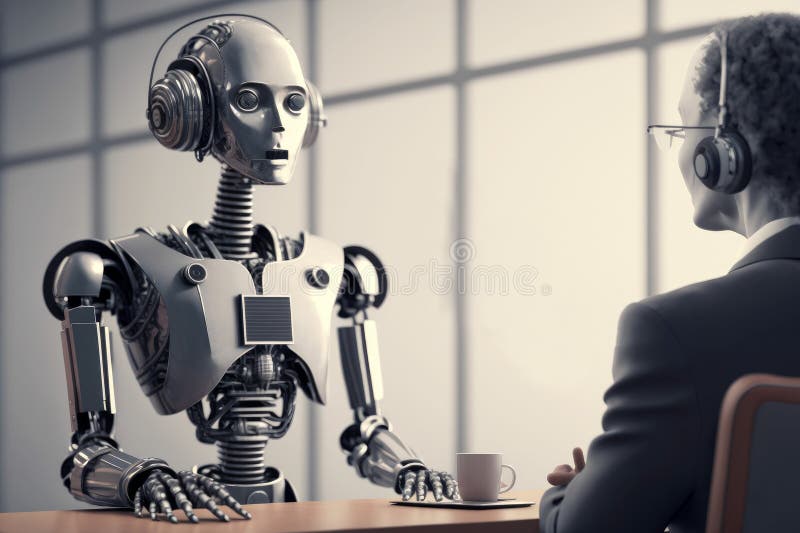 A Robot Waiting in a Modern Office for a Job Interview. Ai Artificial ...
