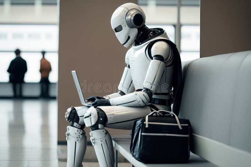 A Robot Waiting in a Modern Office for a Job Interview. Ai Artificial ...