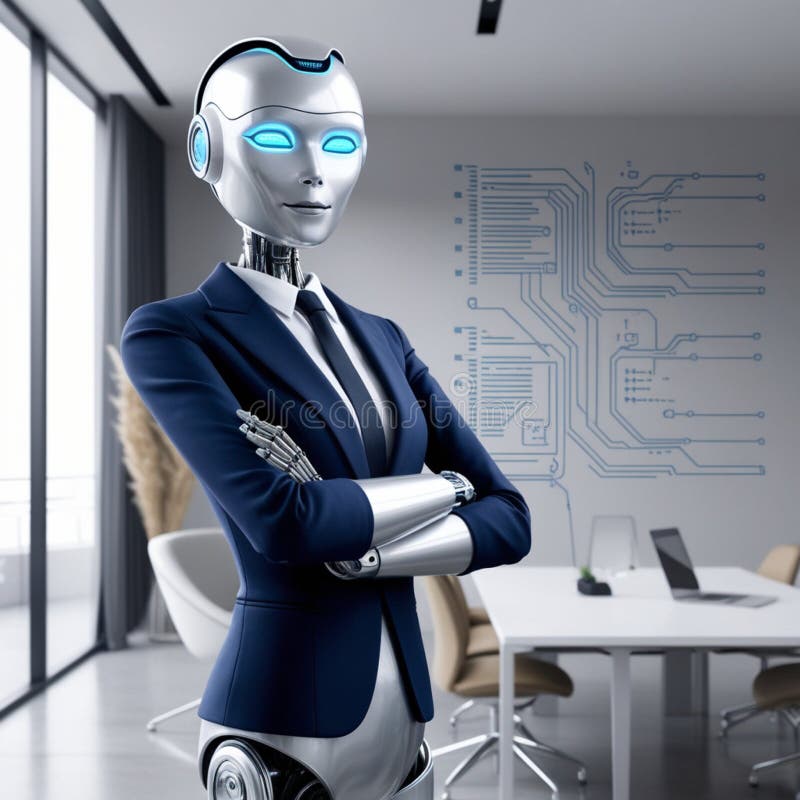 A Robot Waiting in a Modern Office for a Job Interview. Ai Artificial ...