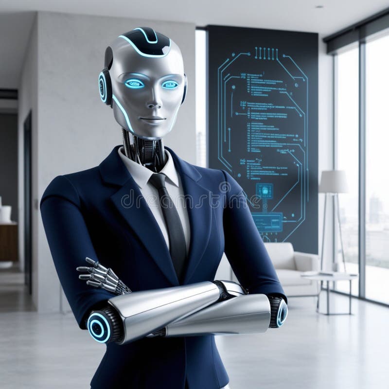 A Robot Waiting in a Modern Office for a Job Interview. Ai Artificial ...
