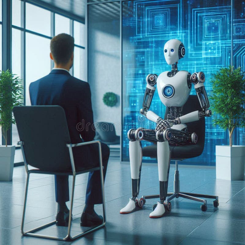 A Robot Waiting in a Modern Office for a Job Interview. Ai Artificial ...