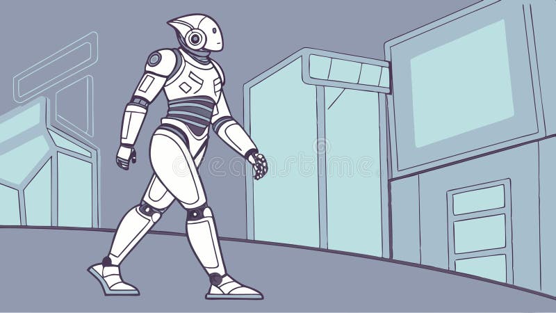 Robot Walking in City, Futuristic Android, Technology, Urban Future, AI ...