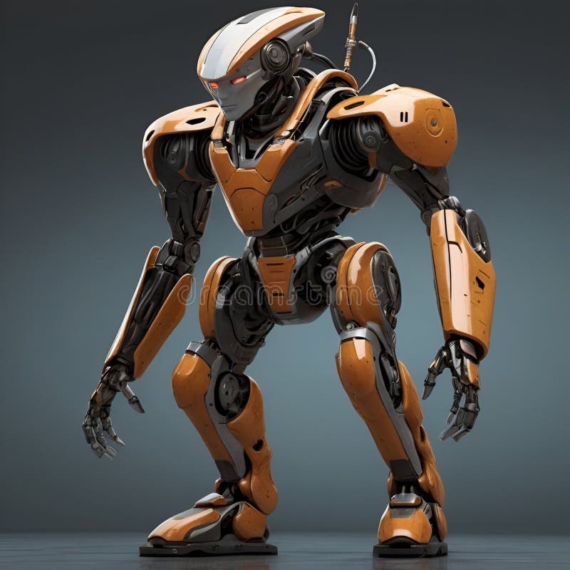 Robot Walking, Copy Space,technology Concept. 3D Illustration Rendering ...