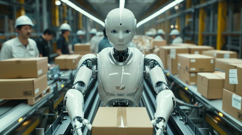Robot in a Warehouse Setting. Stock Photo - Image of engineering, robot ...