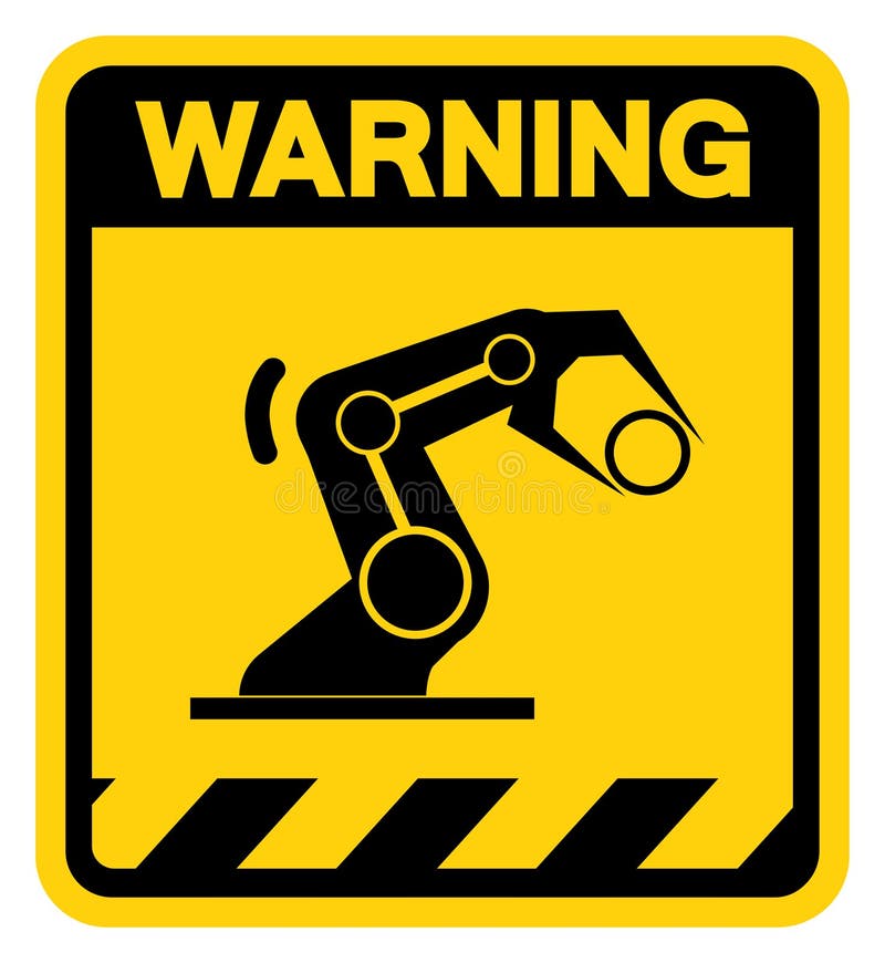 Robot Hazard Warning Sign, Vector Illustration, Isolate on White ...