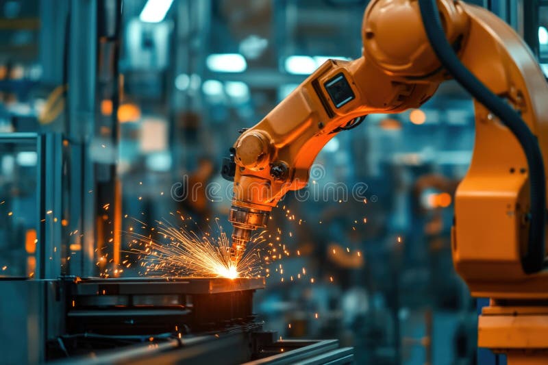 Robot Welding Metal stock photo. Image of assembly, line - 378339464