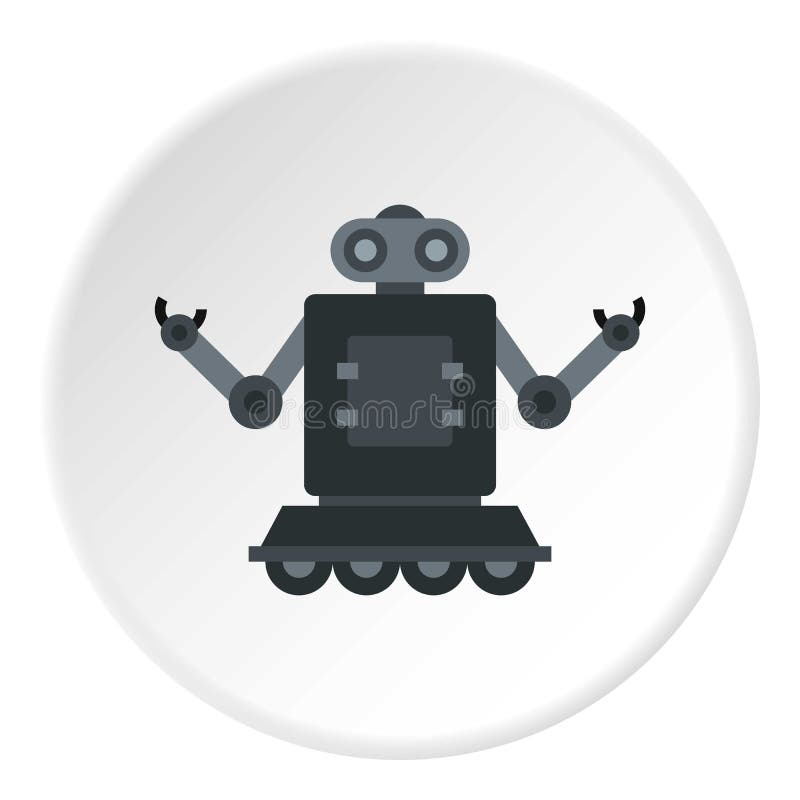 Robot in the Circle Icon, Outline Style Stock Vector - Illustration of ...
