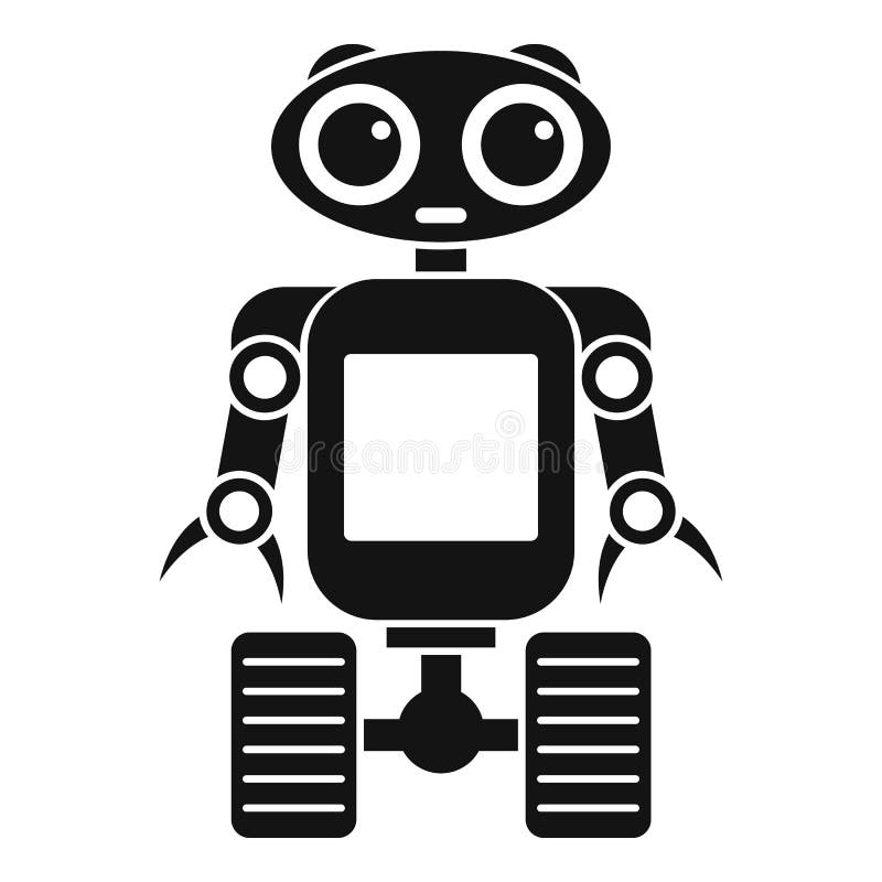 Robot on Wheels Icon, Simple Style Stock Vector - Illustration of icon ...