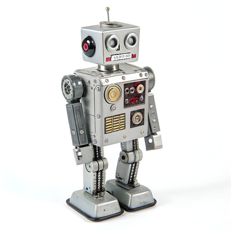 Robot on White Background stock illustration. Illustration of virtual ...