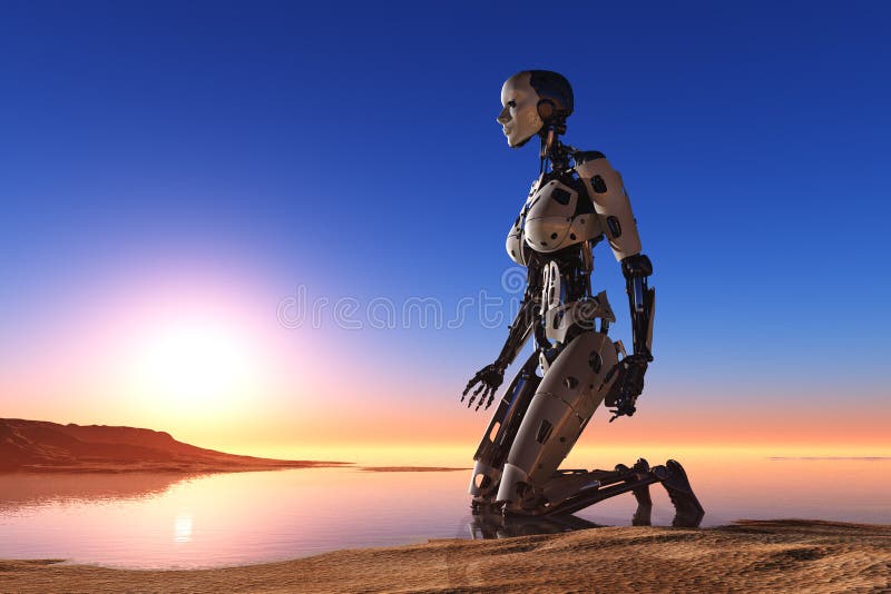 Dino Raptor Robot Will Catch You Stock Illustration - Illustration of ...