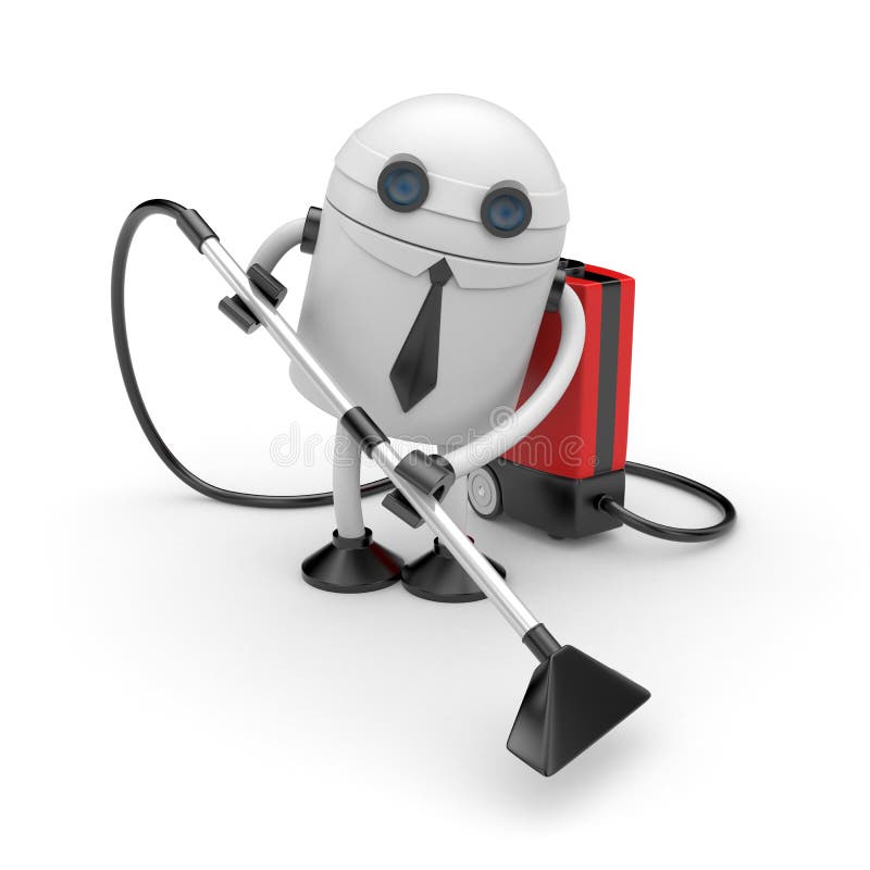 Robot at work stock illustration. Illustration of cleaner - 64455220