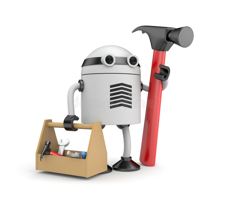 Robot worker stock illustration. Illustration of carpenter - 19963114