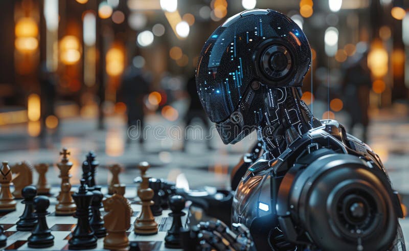 Robot Working Alongside Humans in an Office Setting Stock Image - Image ...