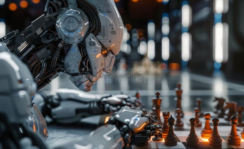 Robot Working Alongside Humans in an Office Setting Stock Image - Image ...