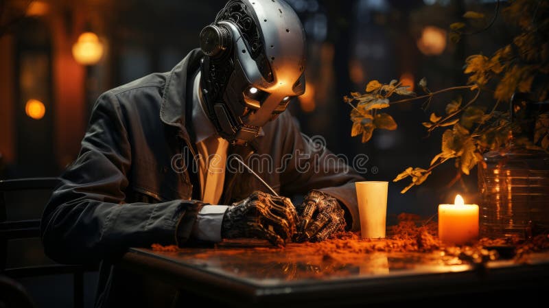 Robot Working As a Detective in a Crime Scene Wallpape. Generative AI ...