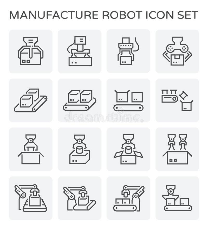 Robot and box icon stock vector. Illustration of factory - 117867732