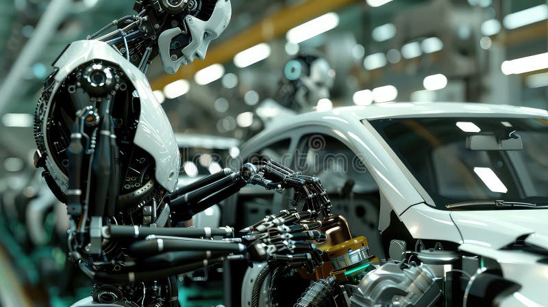Robot Working on Car Assembly in Industrial Factory Setting Stock Image ...